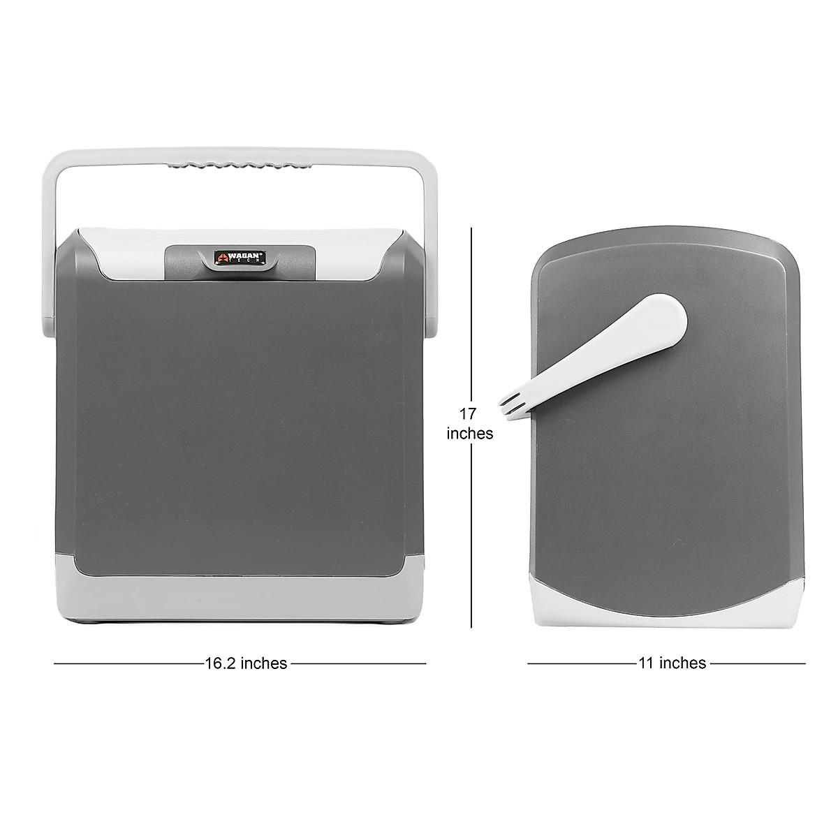 Wagan EL6225 12V Personal Thermoelectric Cooler/Warmer, 24 Liter Capacity, Portable Electric Car Cooler Warmer with 12/24V DC, 12V Small Fridge for Car, RV, and Camping Use, UL Listed