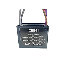 New Motor Ceiling 5 Wire Ceiling Fan Capacitor CBB61 4.5uf + 5uf + 6uf 250V 2Pcs