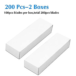 JIKIOU 200PCS Single Edge Razor Blades, Industrial Scraper Razor Blades, One Edge Razor Blade, Replacement Box Cutter Blades, Suitable for Removing Labels, Decals, Stickers