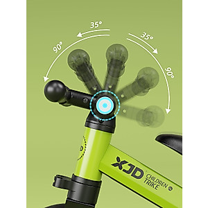 ﻿XJD 5 in 1 Toddler Bike, Tricycle for Toddlers 1-3 with Adjustable Seat Height, Removable Pedals, Ideal Balance Bike Birthday Gifts and Toys for Boys and Girls (Green)