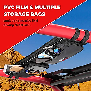 KEMIMOTO UTV Roof Bag, Overhead Storage Bag, UTV Roof Bag Large Capacity Prevent Sagging 1680D Compatible with 2014-2023 Polaris RZR XP 1000 / S 1000 Turbo 900 S Can Am Commander MAX