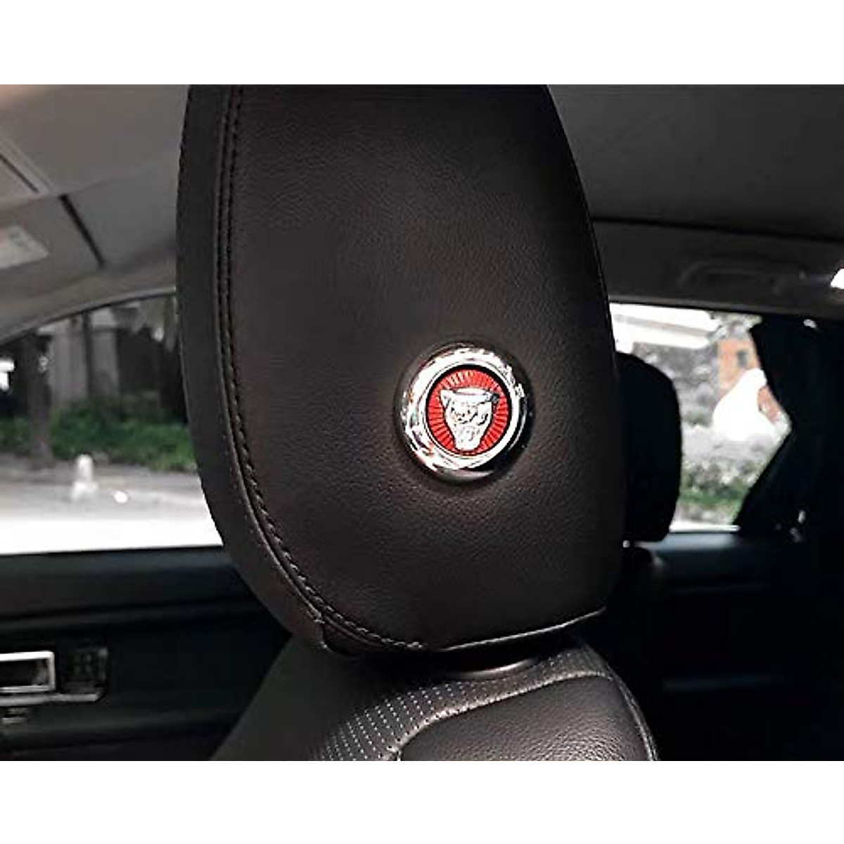 MAXDOOL Car Front Seat Switch-Adjusting Button Cover Decal Trim Decorative Frame Interior Modification for Jaguar FL F-PACE XE XJ (2pcs)(Red)