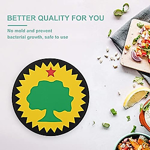 Flag of The Oromo Printed Round Cutting Board Glass Chopping Blocks Mats Food Tray for Home Kitchen Decoration