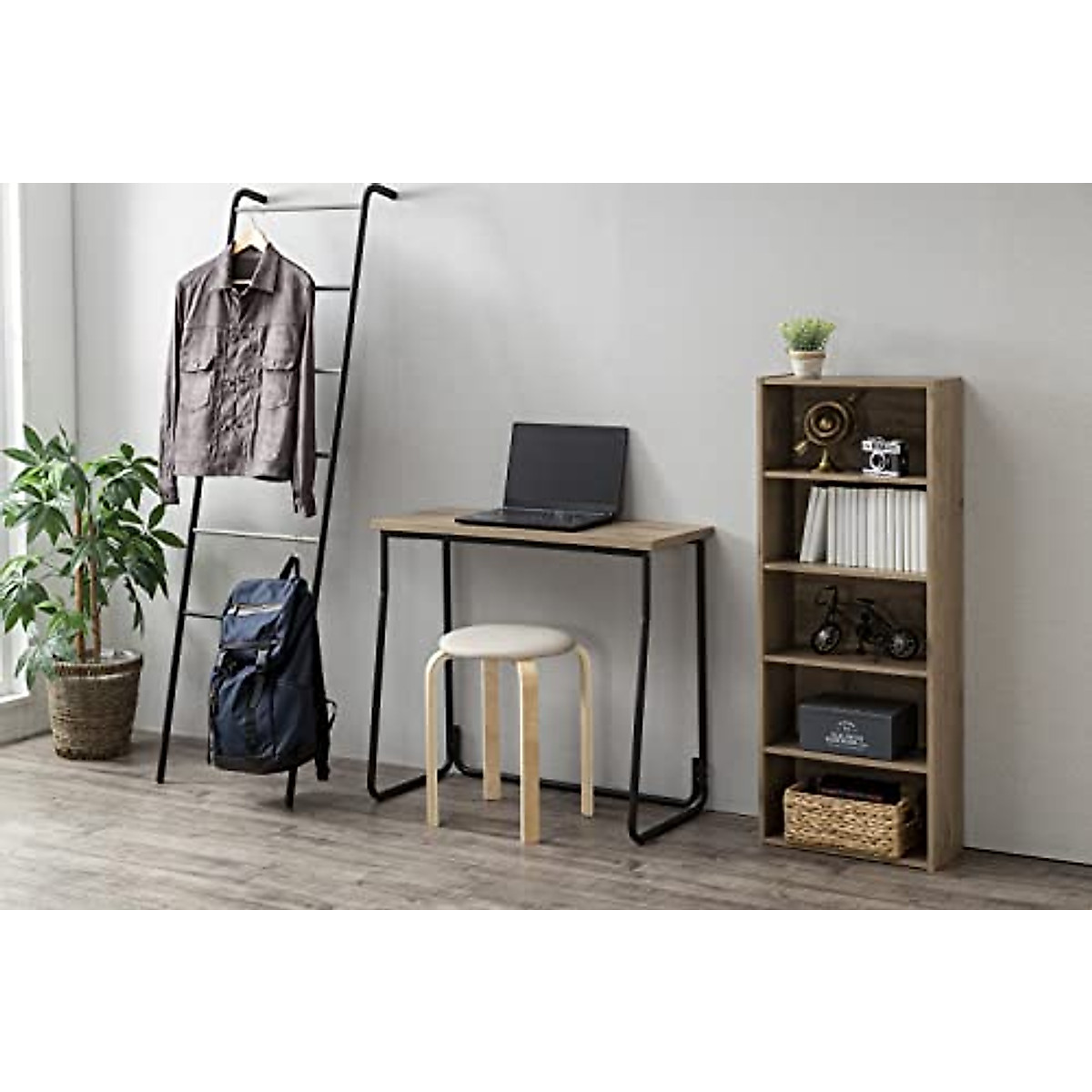 IRIS USA Modern Computer Office Desk Table with Matte Black Steel Frame, Wood