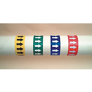 Accuform RAW254BUWT Adhesive Vinyl Directional Flow Arrow Tape, 2" Width x 54' Length x 0.006" Thickness, White/Blue