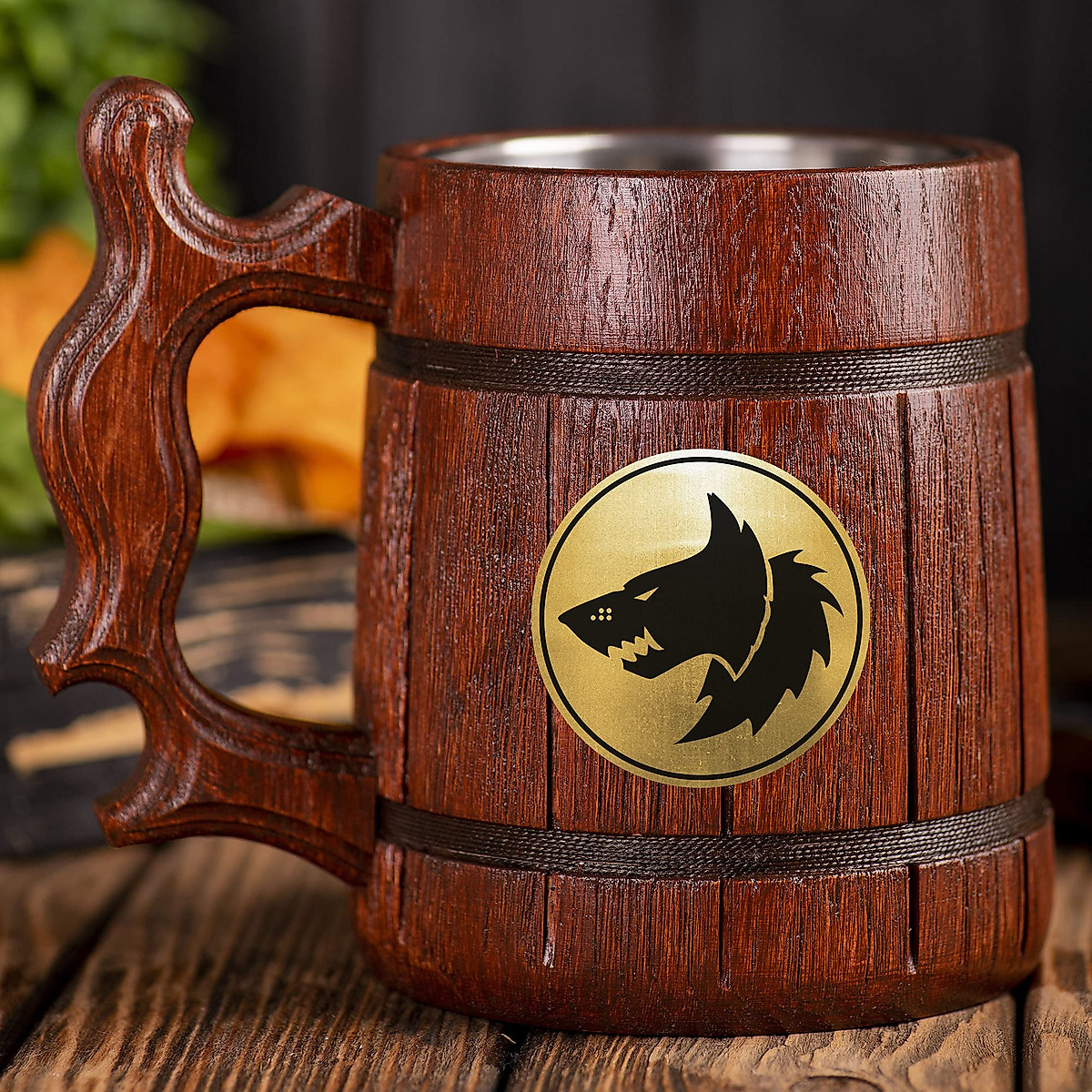 Space Wolves Beer Stein, Personalized 40K Wooden Beer Mug, Custom Beer Stein, Gamer Gift, Gamer Tankard, Gift for Men, Gift for Him