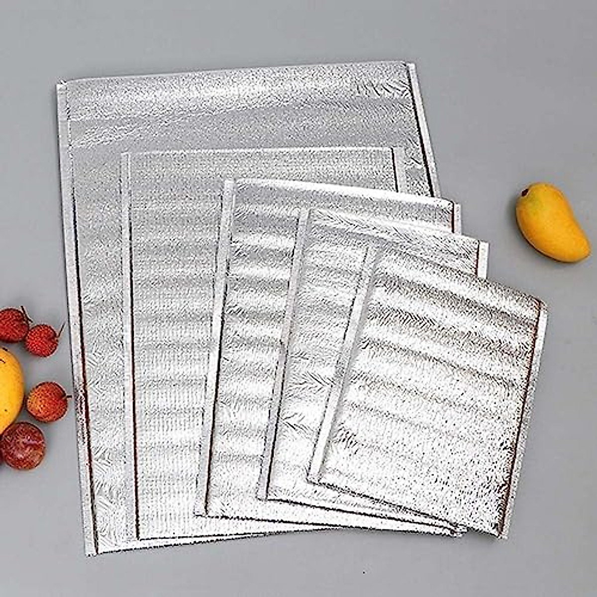 10Pcs Disposable Food Thermal Pouches Aluminum Foil Liners Food Delivery Pouches for Picnic Camping Store(35 x 40cm)