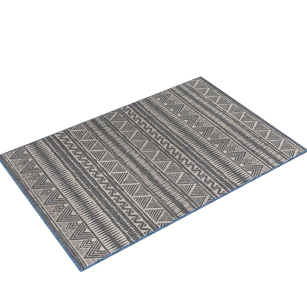 Rugshop Geometric Bohemian Indoor Outdoor Rug – Bohemian Area Rug/Outdoor Rug Deck Rugs, Non-Shedding Balcony Rugs, Boho Patio Rug, 5' x 7' Blue