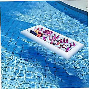 Outanaya 1pc Inflatable Ice Bar Galvanized Tub Inflatable Drink Container Ice Cooler Float Inflatable Salad Bar Ice Drink Floating Drink Holder Ice Cubes Outdoor Banquet White Pvc