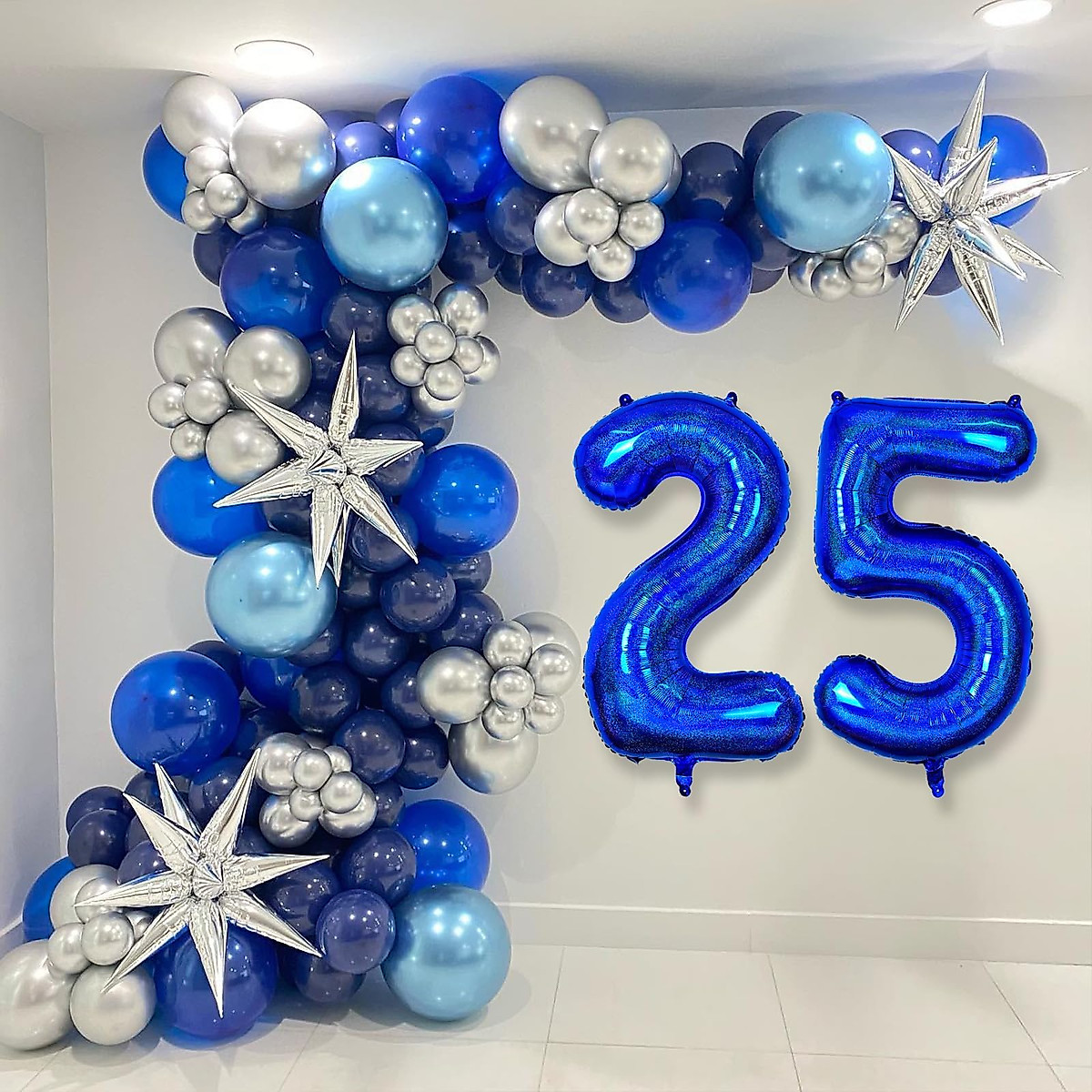 Dark Blue Number 10 Balloons, 10th Birthday Balloon, 40inch Laser Blue 10 Balloon Numbers, Large Self Inflating Foil Balloon, 10th Birthday Decorations for Birthday, 10 Anniversary Decorations