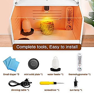 Chick Brooder Brooding Box for Chicks/Parrot/Duckling/Kittens/Puppies, with Heating lamp, Glass Window,Brooder Brooder Box Warms up to 15 Chicks,High Temperature Resistant Brooder Box (ChickBrooder1)