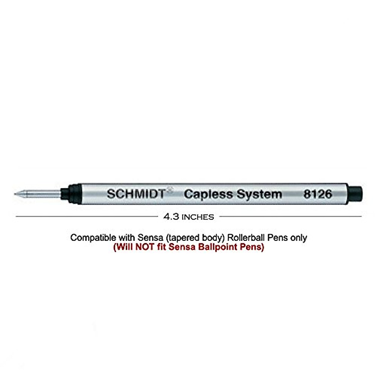 Sensa Black Medium Rollerball Pen Refill - N67000