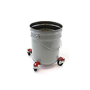 2) Heavy Duty 5 Gallon Drum Bucket Dolly Dollies Steel Frame Easy Push Roll Swivel Casters