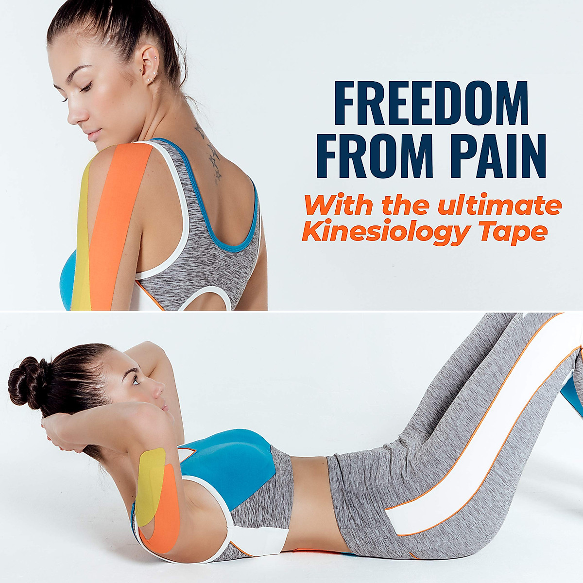 Kinesiology Tape - Black (Bulk Roll) - Premium Grade Uncut 5cm x 35m Roll - Ideal for Athletic Sports Physio Strapping and Muscle Injury & Support - Includes eGuide