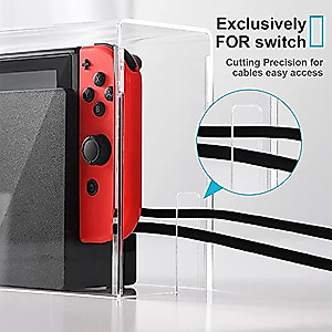 MANWU Clear Protective Case Dust Display Box Cover for New Nintendo Switch Model (only Cover),Acrylic Clear casing Compatible with Switch OLED