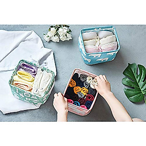 Kamuavni Foldable Storage Basket Small Collapsible Canvas Containers Organizers with Handle for Home Decor or Storing Toys, Keys, Sundries, Little Crafts, 9 Pack