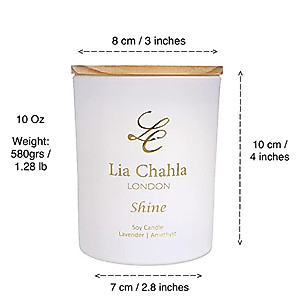 Luxury Candle, Lavender Scented Candle with Amethyst Crystals Inside, Soy Candle, Candles Gifts for mom (Shine/Lavender - Amethyst, 10 Oz)