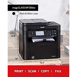 Canon imageCLASS MF269dw - All-in-One, Wireless, Mobile-Ready Laser Printer, with Duplex Automatic Document Feeder, Up to 30 Pages Per Minute and High Yield Toner Option