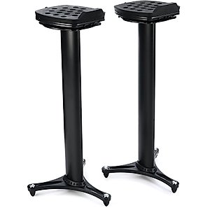 Ultimate Support MS-100B Adjustable Studio Monitor Stands - Black