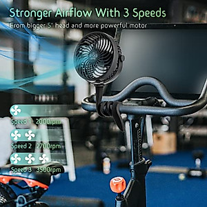 Portable Fan, Baby Stroller Fan, Mini Small Fan with Flexible Stand, USB or Battery Powered Rechargeable Fan for Bedroom Crib Desk Treadmill Car Bike Seat, 360 Rotation (Black)…