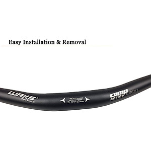 Wake 31.8mm MTB Mountain Bike Handlebar, Aluminum Alloy Mountain Bike Bicycle Riser Handlebar Extra Long 720/780mm with Paint Matte Surface (Black, 720mm)