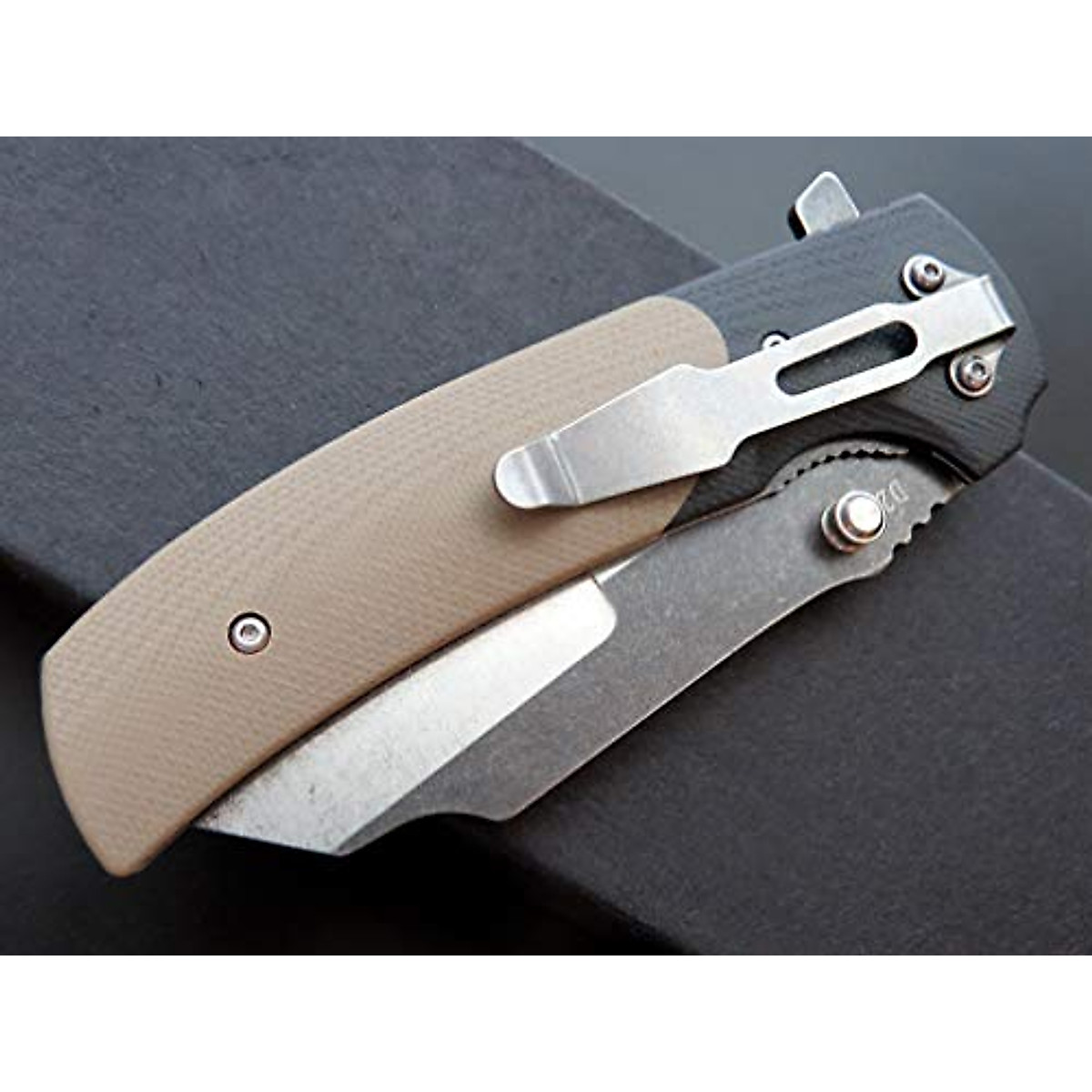 Eafengrow EF69 Pocket EDC Knife with Clip,Flipper Folding Knife for Camping Survival and Outdoor Activities Liner Lock. (EF69-desert)