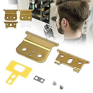 Hair Clipper Blade, 2pcs Steel Replacement Electric Hair Clipper Blade Hair Trimmer Metal Replacement Cutter Head Tool(Gold)