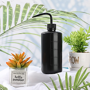 Epakh 6 Pcs 500 ml Tattoo Wash Bottle Water Squirt Bottle Lab Squeeze Bottles Lash Water Bottle Squeezer Safety Rinse Bottle for Eyelash Extensions, Tattoo Supplies, Cleaning, Succulent (Black)