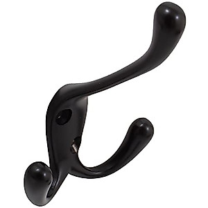 Stone Harbor Hardware Triple Robe Hook, 3-15/16" High, Multiple Projections, Matte Black