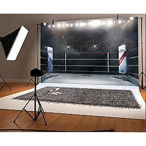 LFEEY 10x7ft Boxing Ring Backdrops for Photography Stadium Cheer Audience Boxing Theme Party Decorations Party Supplies Men Boy Birthday Background Sportsman Backdrop Photoshoot Studio Props