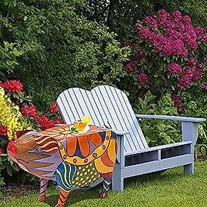 HBIAO 2021 New Creative Pig Patio Side Table, Resin Painted Pig Decoration, Mini Art Decoration Side Table, Side Table Sculptures Crafts for Garden Courtyard Landscape