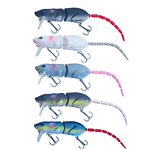 Fishing Lures KitFishingArtificial Rat Bait Fishing Lure Plastic Mouse Swimbait Tackle Hook Tool (5pcs)