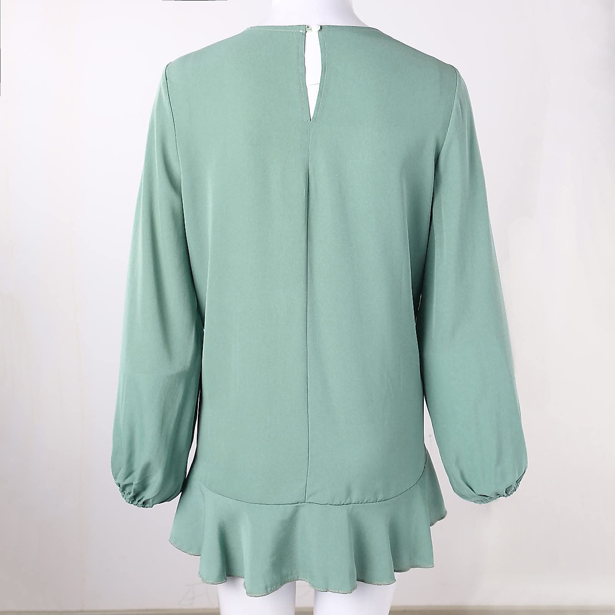 Blouse for Women Long Sleeve Kimloog Fashion Women Autumn Loose Long Puff Sleeve Soid Sweatshirt Top Blouse Red