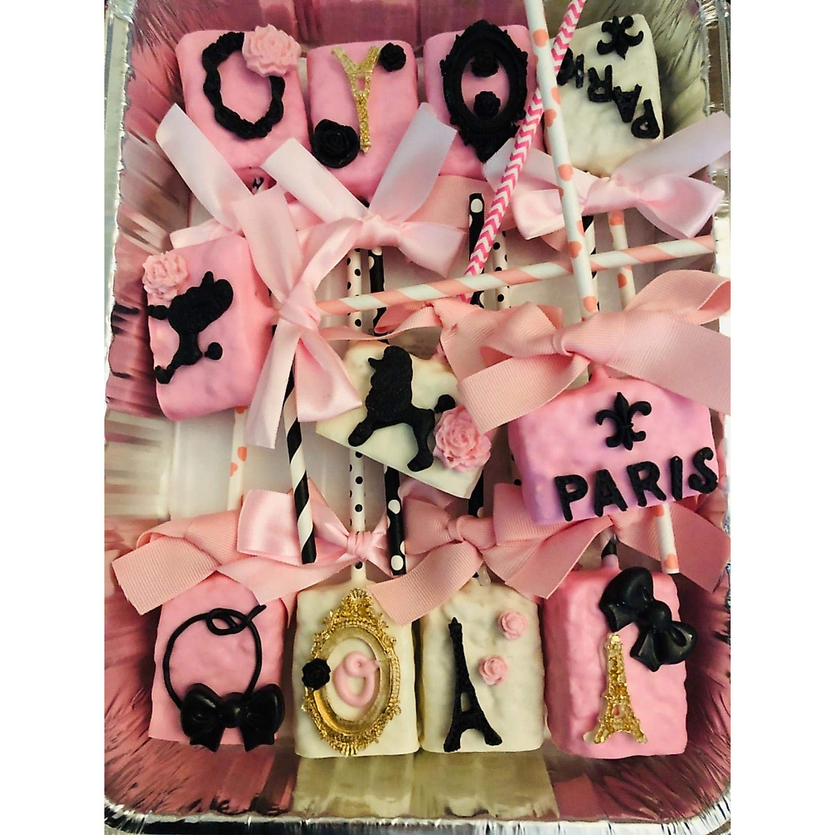 2Pcs/Set Mini Size I Love Paris Fondant Molds, Eiffel Tower Poodle Silicone Fondant Mold for Cake Cupcake Sweet Treats Decorating Sugar Craft Gum Paste Chocolate Candy Polymer Clay Resin Mold