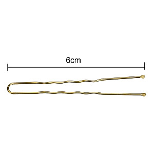 300 Bun Hair Bobby Pins U Shaped Pin with Box Hair Grips to Clip Ballet Hair Net for Women 6 CM/2.3 inch Golden