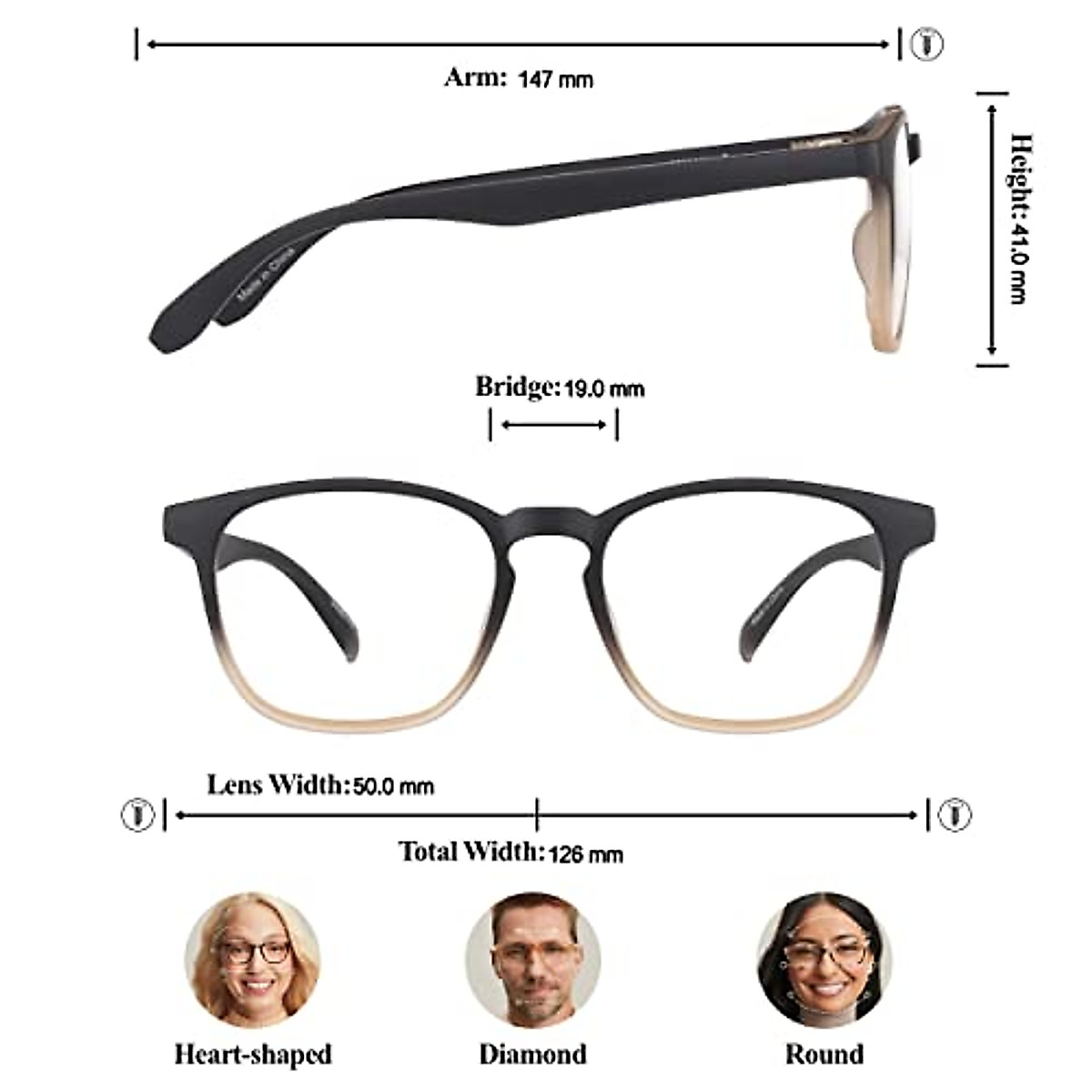 ZENNI Blue Light Blocking Glasses for Women Men Square Frame Relieve Digital Screen EyeStrain TR90 Light Eyewear