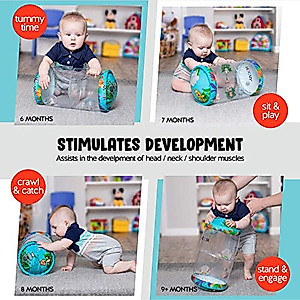 Hoovy Infant Crawling Toys | Toys for Crawling Babies | Crawling Toys for Babies 6-12 Months | Beginner Crawl Along Baby Roller | Drop Maze Tummy Time Activity Center