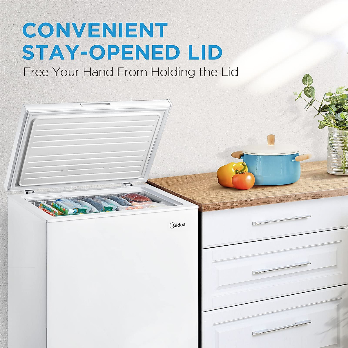 Midea MRC070S0AWW Chest Freezer, 7.0 Cubic Feet, White