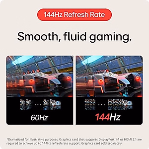 LG 32" UltraGear 4K UHD (3840x2160) Gaming Monitor, 144Hz, 1ms, VESA DisplayHDR 400, G-SYNC and AMD FreeSync Premium, HDMI 2.1, DisplayPort, 4-Pole HP Out DTS HP:X, Tilt/Height/Pivot Stand, Black