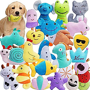 HDMOTU 26 Pack Multicolored Squeaky Dog Toys Bulk Pet Puppies Cute Puppy Squeaky Squeakers Toy Plush Dog Toys for Small Dogs