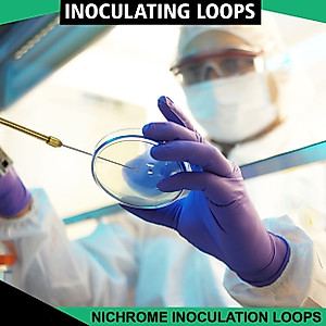 Edu-Labs Reusable Inoculating Loop with Unique Replaceable Nichrome Needle Tip Inoculation Rings Inoculation Rod for Lab (Replaceable Loops with Handle)