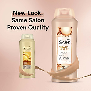 Suave Professionals Smoothing Shampoo For Dry Hair Keratin Infusion Hair Shampoo with 48-hour Frizz Control, 28 Fl Oz (Pack of 4)