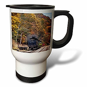 3dRose West Virginia, Cass Scenic Railroad, Steam Train, Stainless Steel Travel Mug, 14-Oz