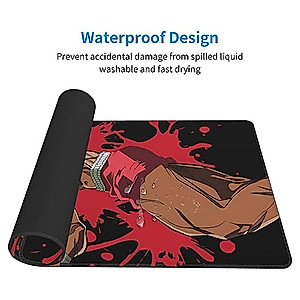Baki Anime The Grappler Mouse Pad 16x29.5in Computer Keyboard Mousepad Waterproof Desk Pad Non-Slip Office Gaming Keyboards Mouse Mat Big Game Pc Laptop