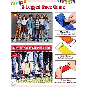 Outdoor Games Potato Sack Race Bags for Kids Adults, Egg Spoon Relay Race, Bands, Birthday Party Field Day Family Reunion Easter…