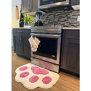 Cricket & Junebug Oven Mitts Cat Paws - White and Pink