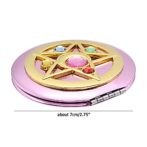 Makeup Compact Mirrors, Personal Portable Travel Handheld Foldable Double Sided Mirror