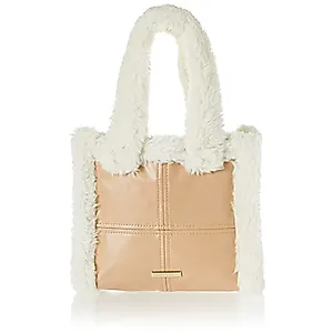 Madden Girl Faux Fur Tote-Tan & White, Tan