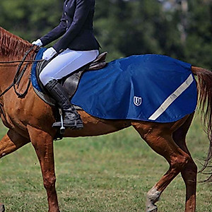 Harrison Howard Climax Horse Sheet Waterproof/Fleece Lining Horse Blanket with Hi-Vis Features Superb Night Safty on Road-Nautical Blue