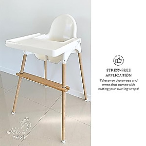 Nibble and Rest Highchair Decorative Leg Wraps, Bamboo Style, Compatible with IKEA Antilop Highchair, Includes 4 Pre-Cut Adhesive Strips